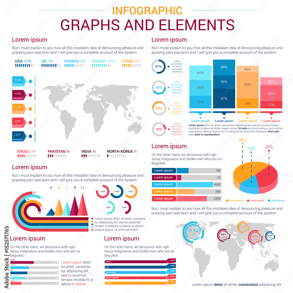 Infographic design elements with graph and chart Stock Vector | Adobe Stock