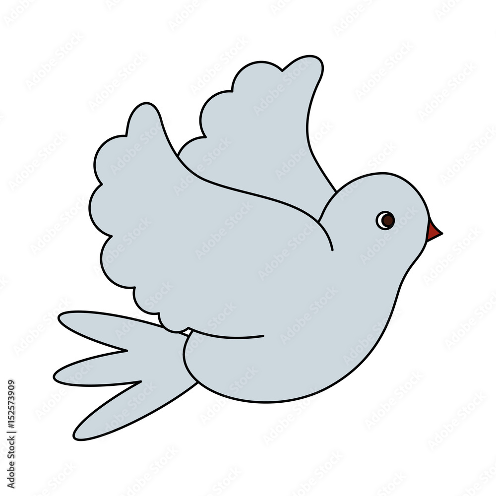 color image side view dove bird flying vector illustration Stock Vector ...