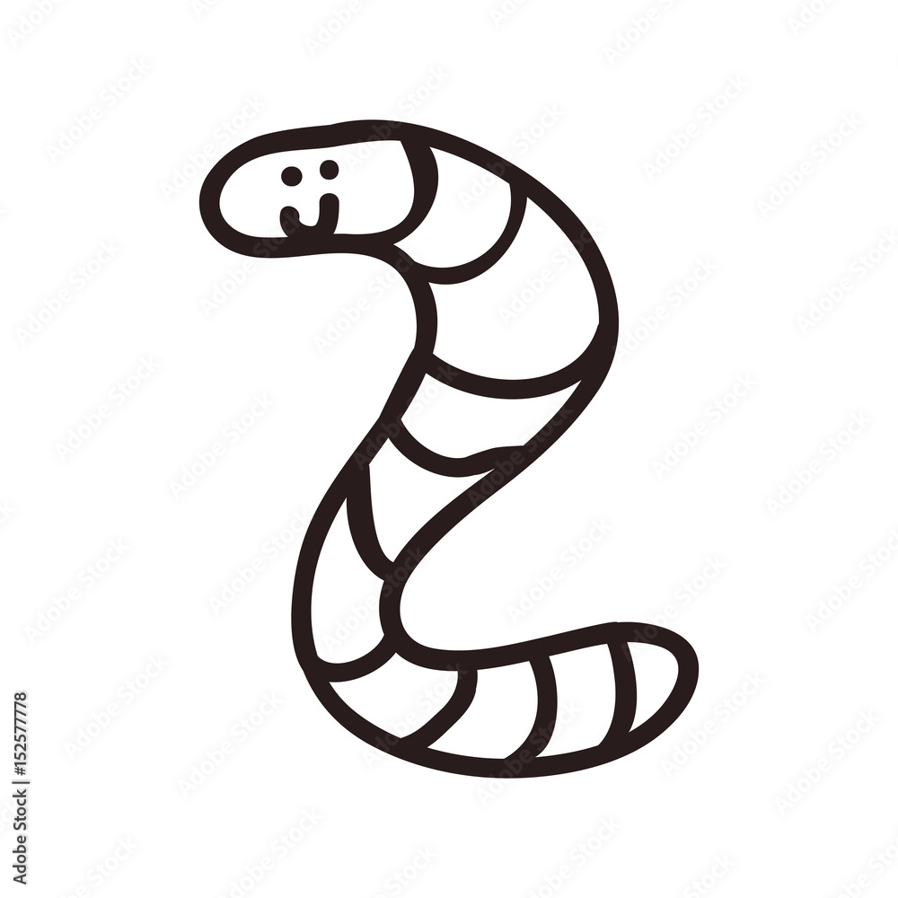 worm doodle cartoon vector icon illustration graphic design Stock ...