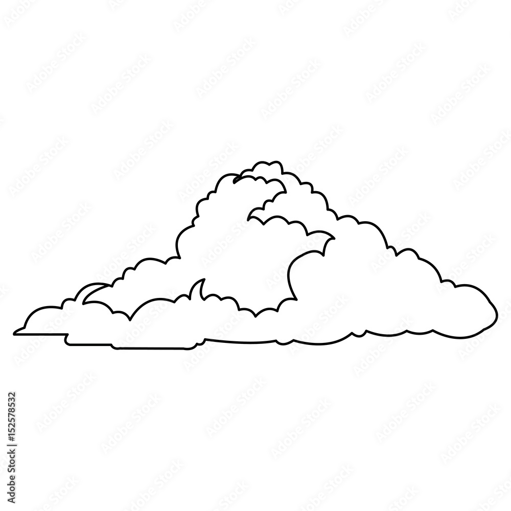 cloud climate weather cold outline vector illustration Stock Vector ...