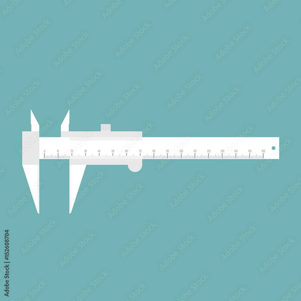 Caliper, Measuring tool, flat design. Vector illustration. Stock Vector ...