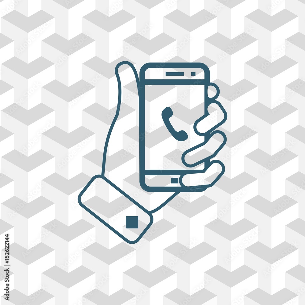 phone in hand icon stock vector illustration flat design Stock Vector ...