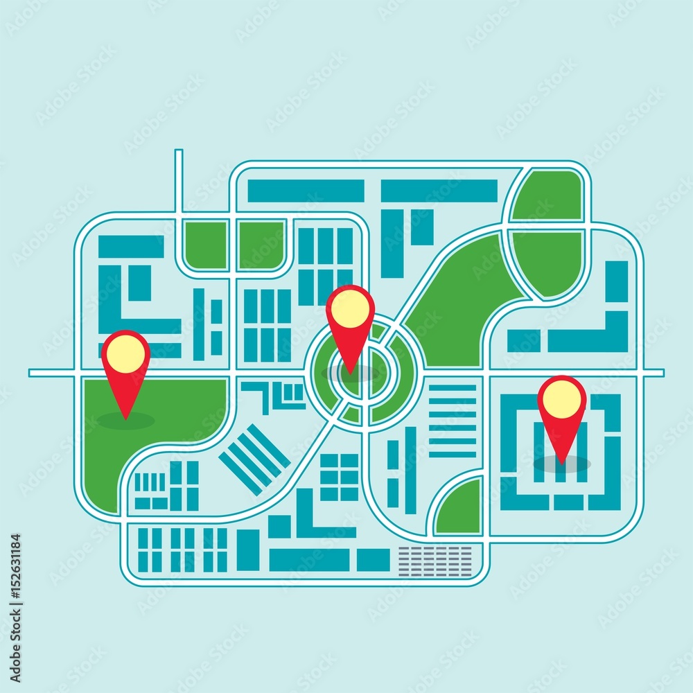 city map color Stock Vector | Adobe Stock