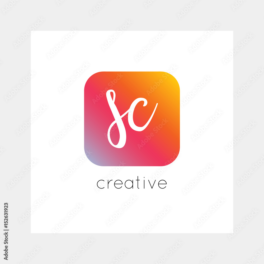 SC logo, vector. Useful as branding, app icon, alphabet combination ...