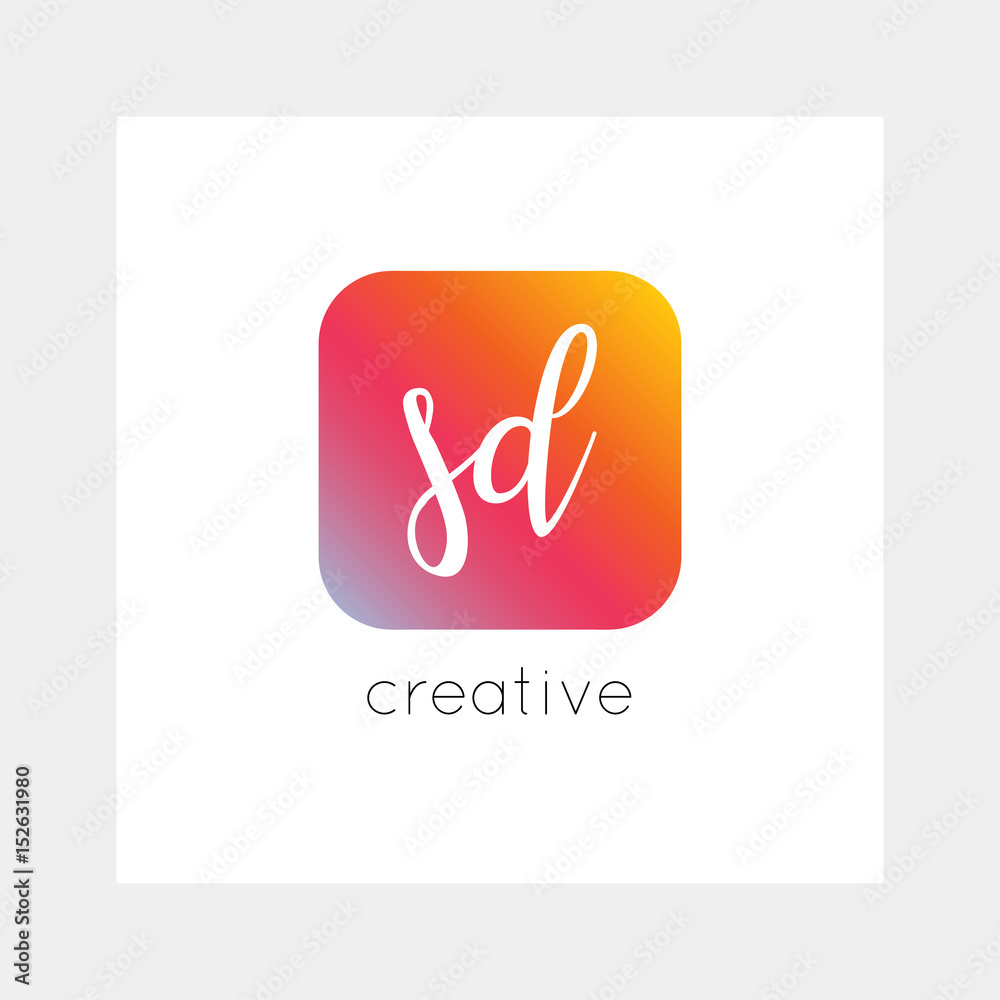 SD logo, vector. Useful as branding, app icon, alphabet combination ...