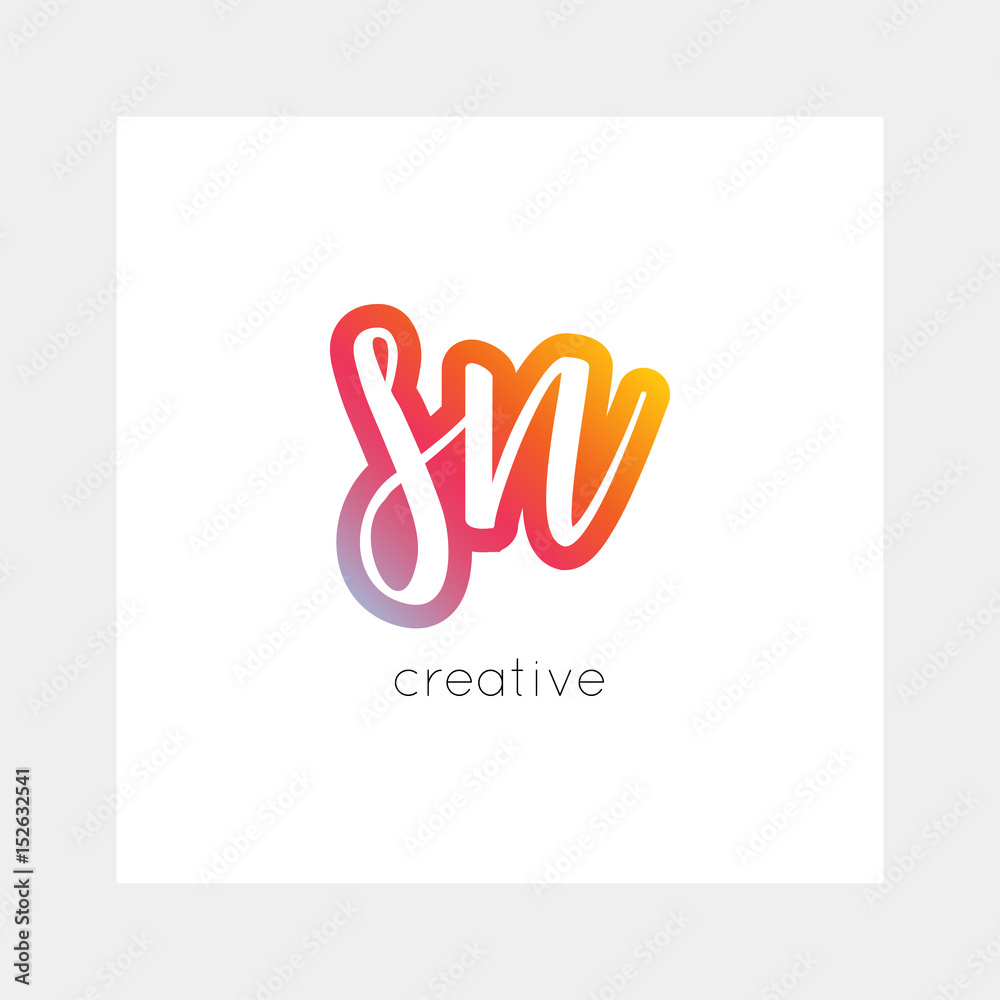 SN logo, vector. Useful as branding, app icon, alphabet combination ...