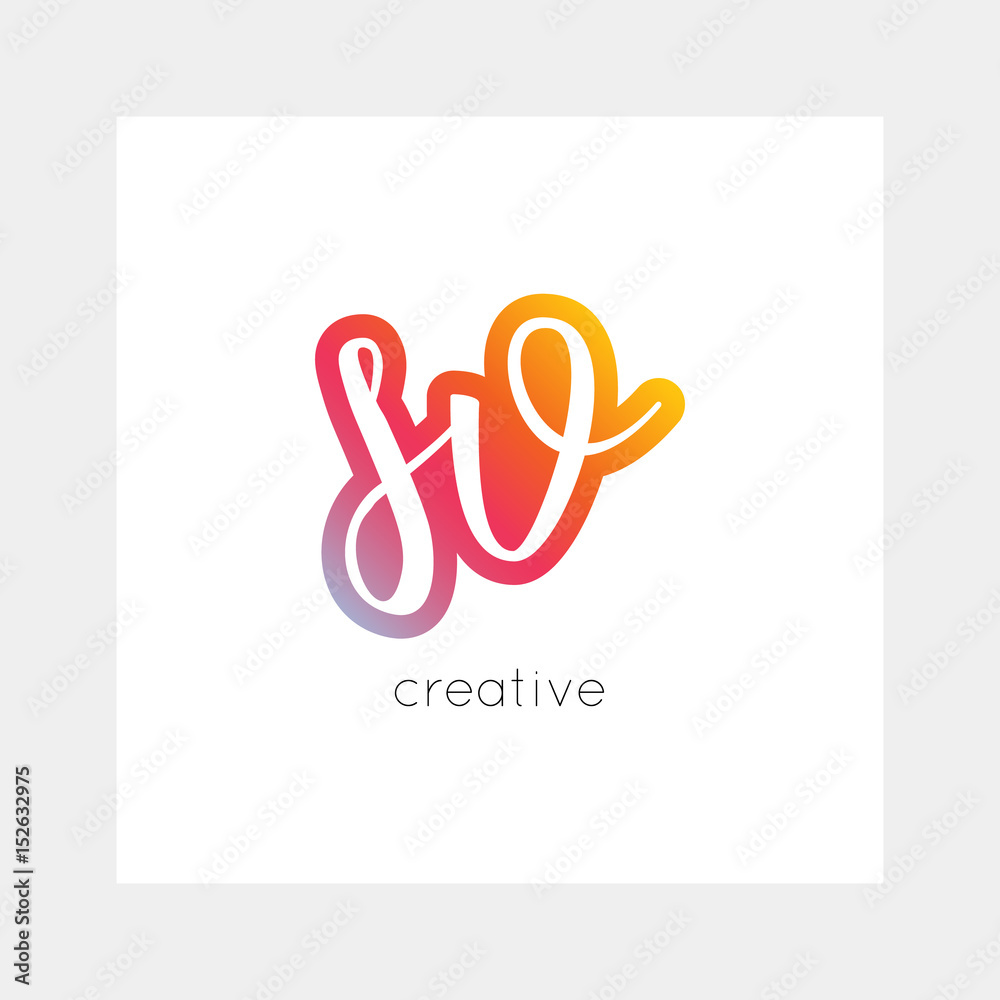 SV logo, vector. Useful as branding, app icon, alphabet combination ...