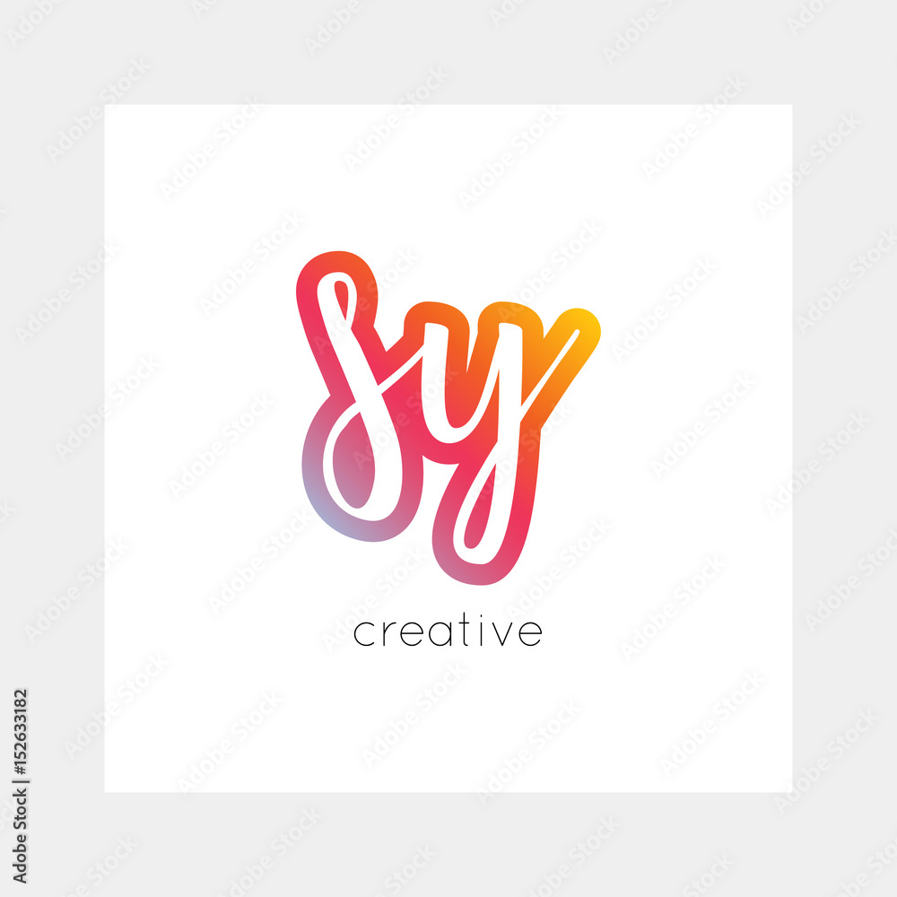 SY logo, vector. Useful as branding, app icon, alphabet combination ...