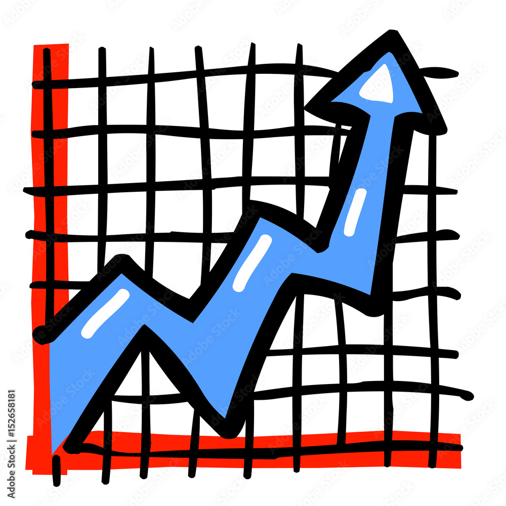 Cartoon image of Graph Icon, illustration. An artistic freehand picture ...