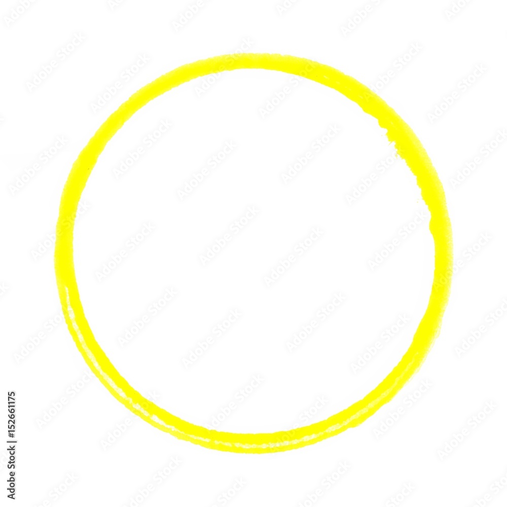Gelber gemalter isolierter Kreis Stock-Illustration | Adobe Stock