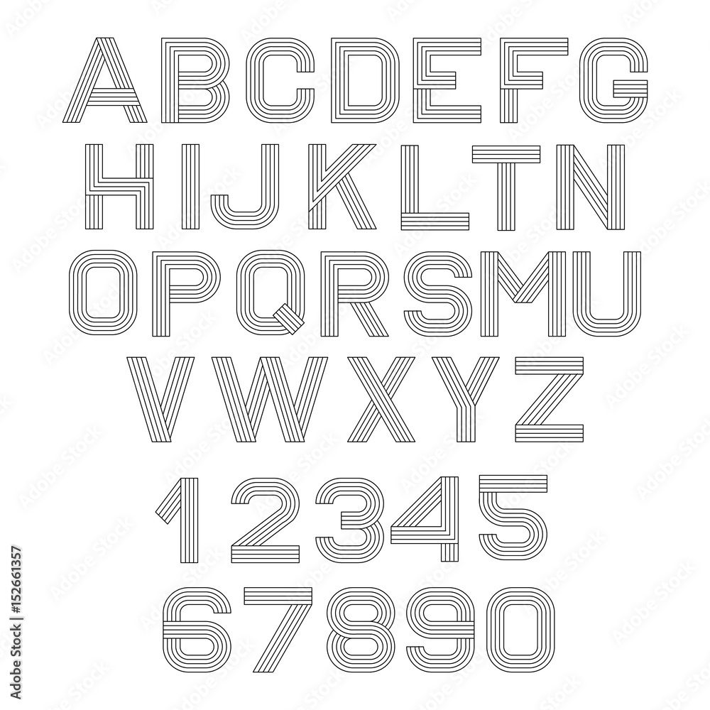 Vector linear font Stock Vector | Adobe Stock