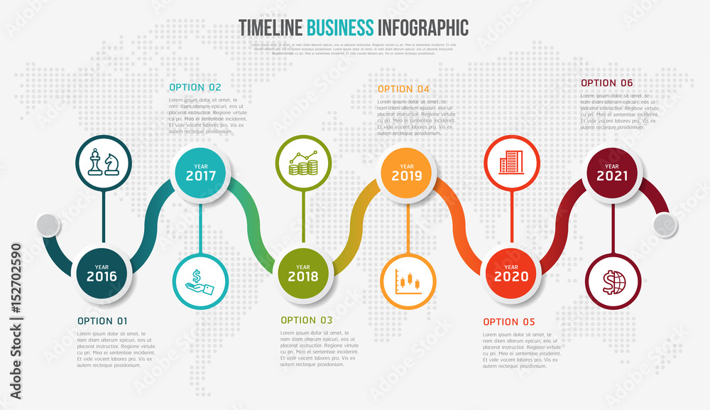 Vector infographics timeline design template with 3D paper label ...
