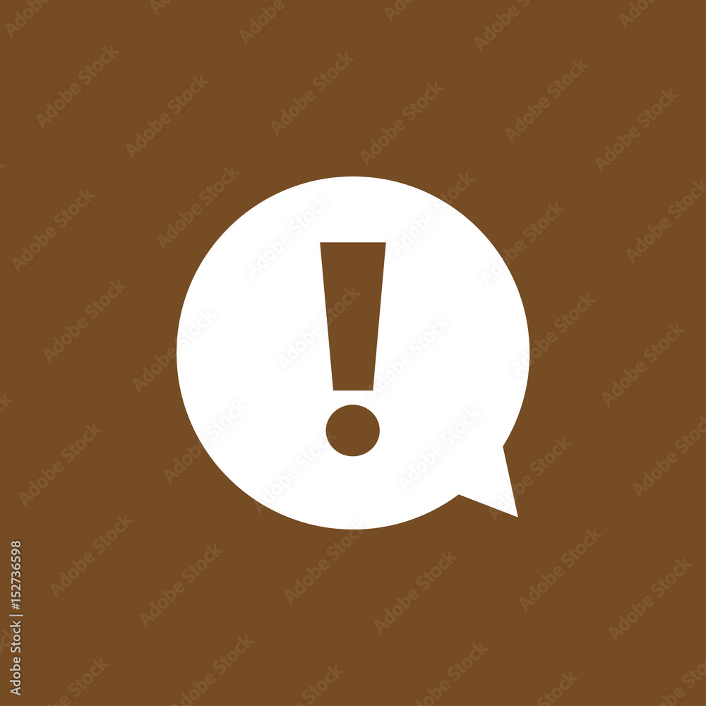 Exclamation mark. Hazard warning symbol. Flat design style. Vector ...