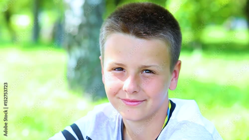 Closeup portrait of handsome caucasian young teenage boy isolated at ...