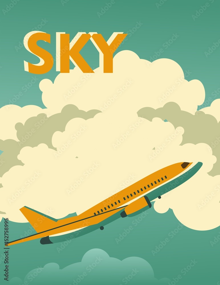 Sky vintage poster Stock Vector | Adobe Stock