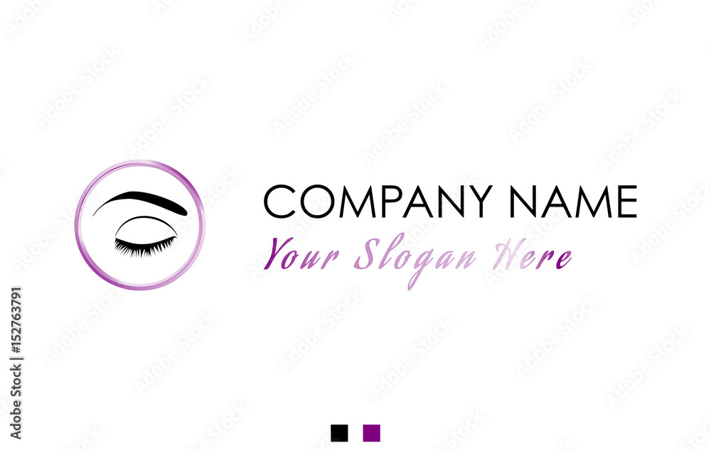 Logo Design Closed Eye in the Circle Stock Vector | Adobe Stock