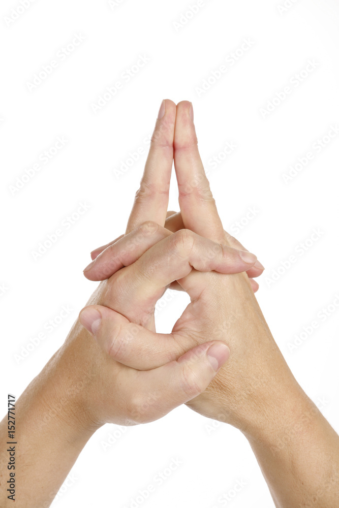 Male human hand gestures, yoga mudras. Stock Photo | Adobe Stock