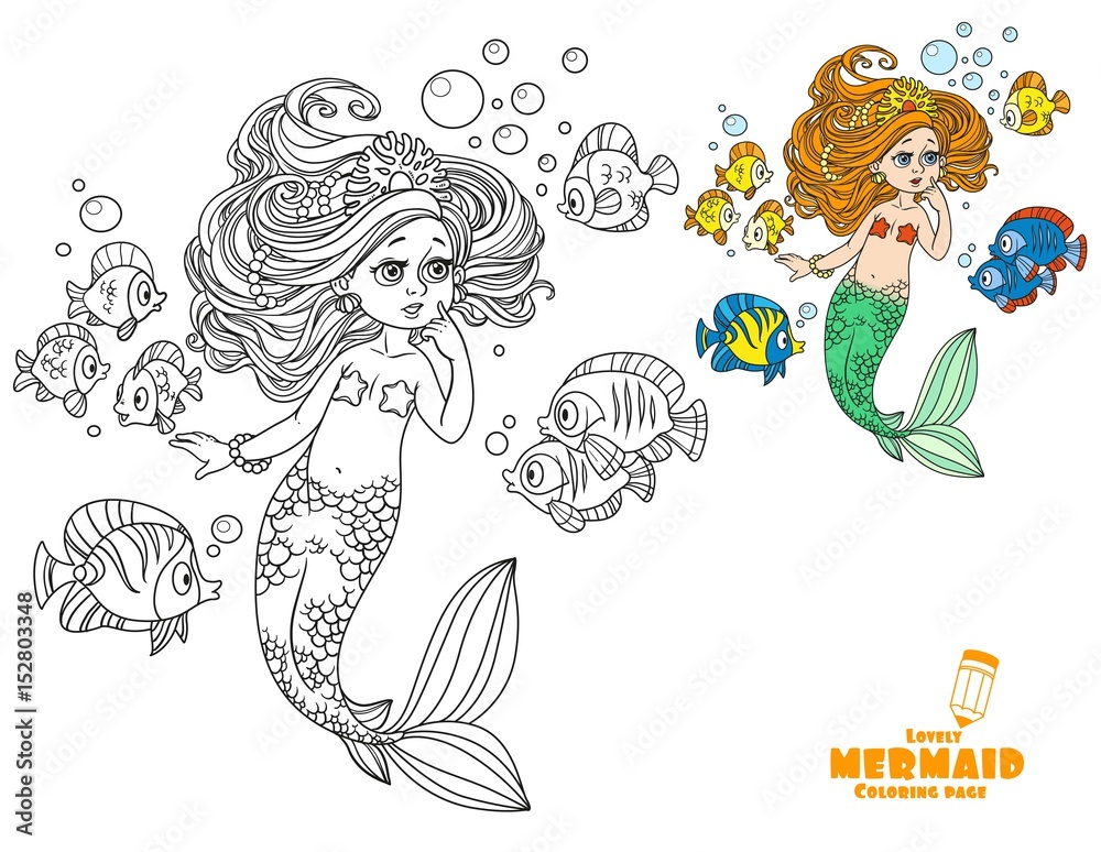 Little Mermaid Fish Coloring Pages
