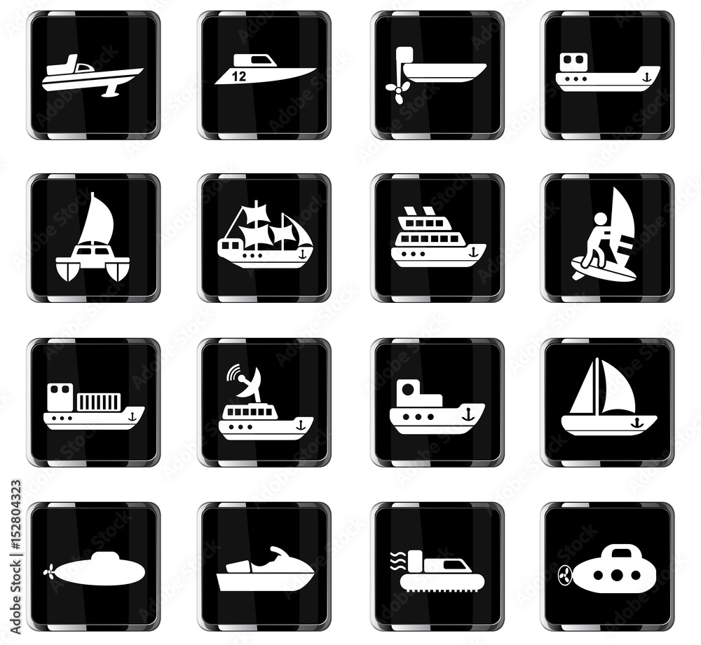 water transport icon set Stock Vector | Adobe Stock