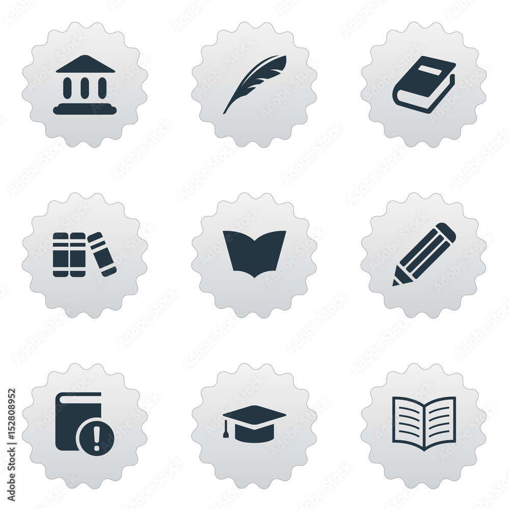 Vector Illustration Set Of Simple Knowledge Icons. Elements Notebook ...