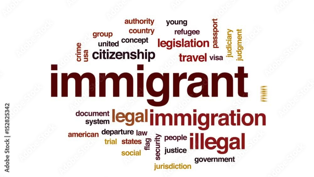 Immigrant animated word cloud, text design animation. Stock Video ...