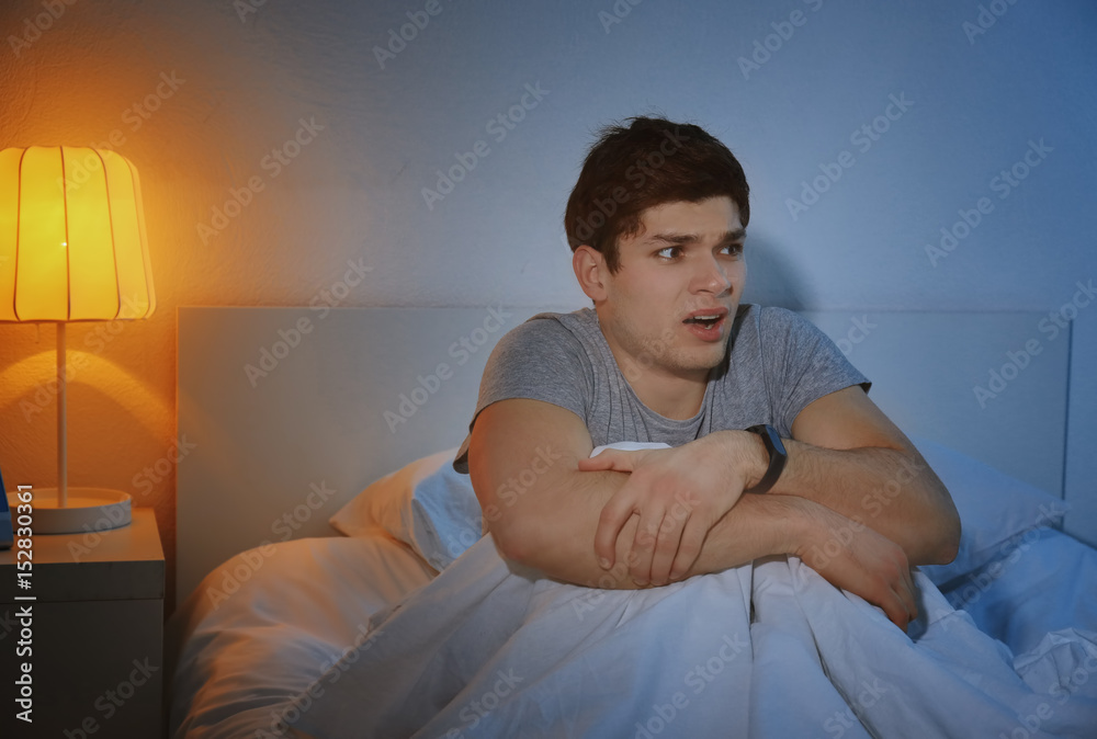 Man Scared In Bed