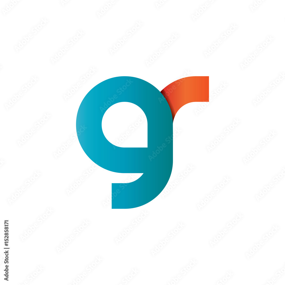 Initial Letter GR Rounded Lowercase Logo Stock Vector | Adobe Stock