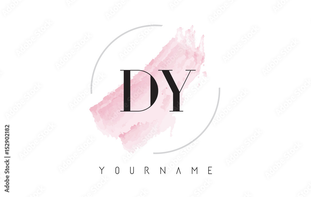DY D Y Watercolor Letter Logo Design with Circular Brush Pattern. Stock ...