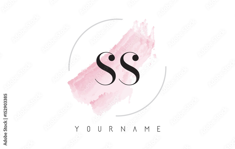 SS S S Watercolor Letter Logo Design with Circular Brush Pattern. Stock ...
