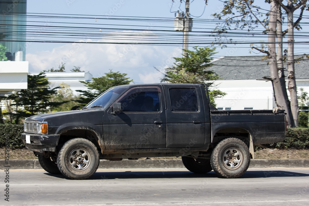 Pick up truck on highway road Stock Photo | Adobe Stock
