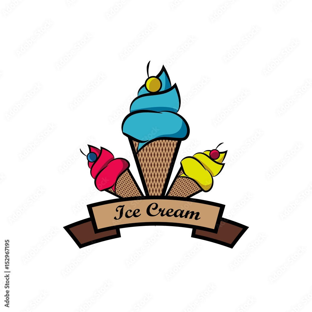 ice cream signs Stock Vector | Adobe Stock