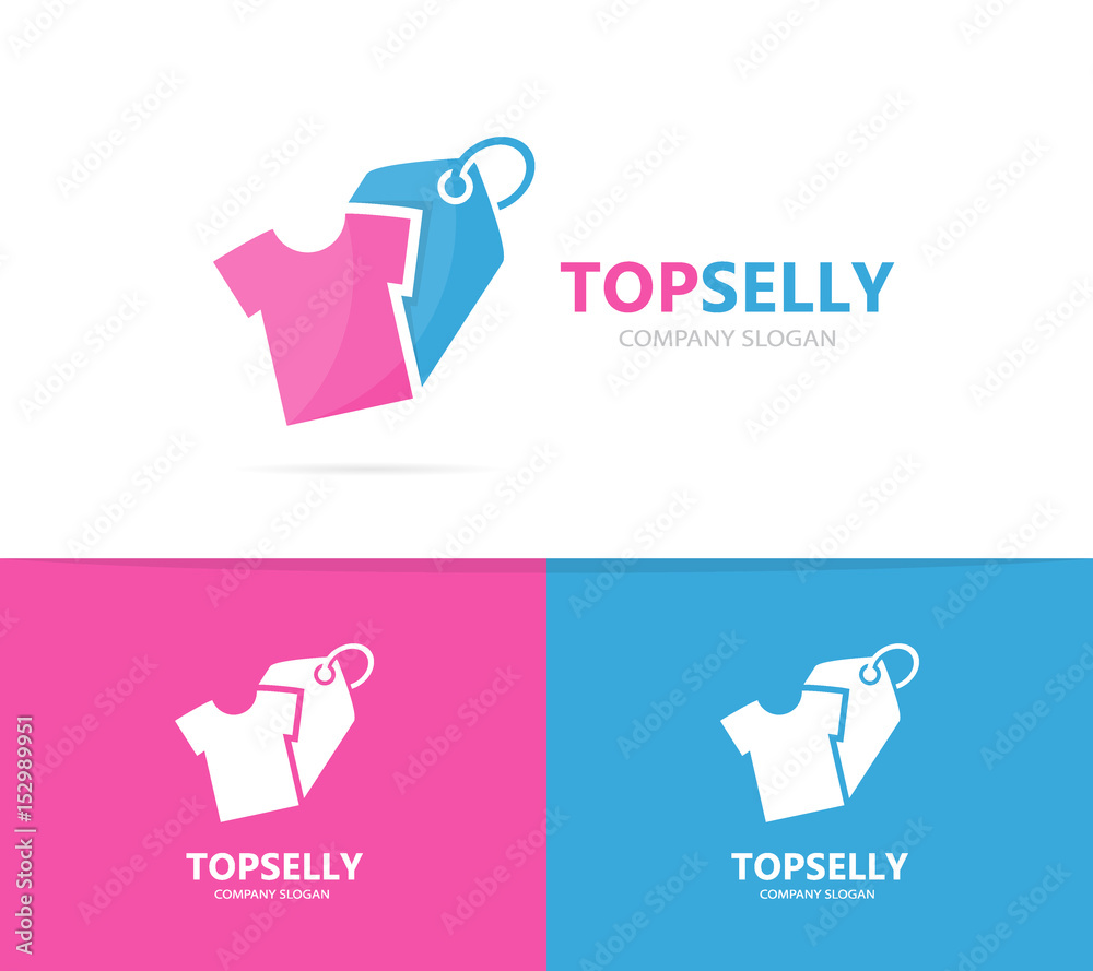 Vector of cloth and tag logo combination. Shirt and shop symbol or icon ...