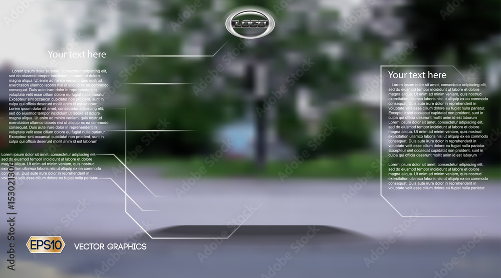 Blurred city street view background Vector illustration for mockup ...