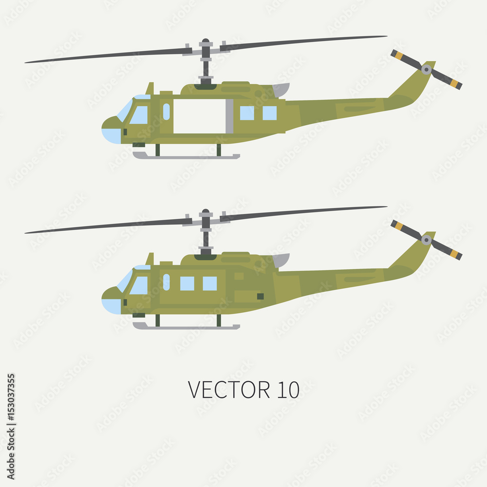 Cartoon Army Helicopter