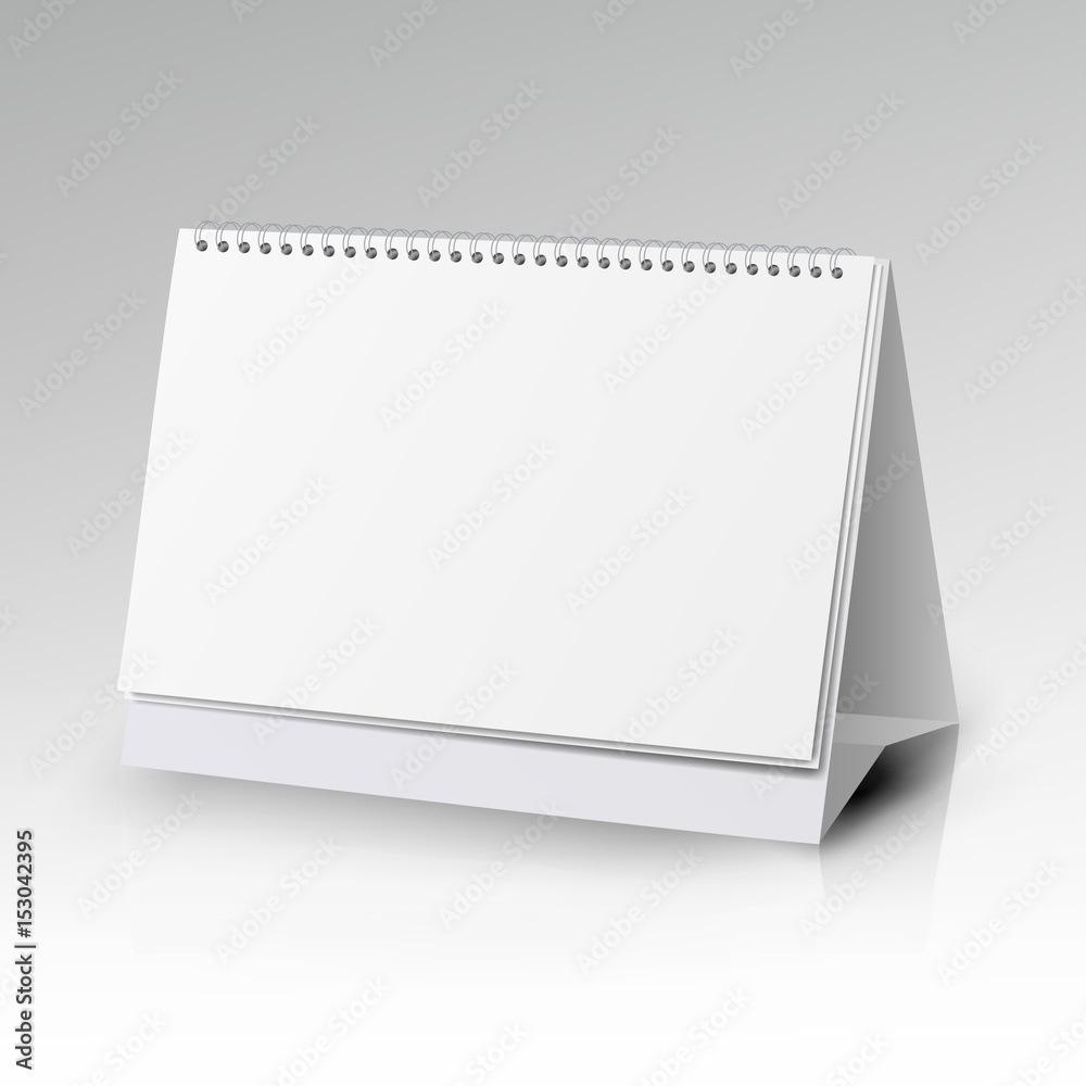 Spiral Calendar Vector Template. Vertical Table Calendar With Blank ...