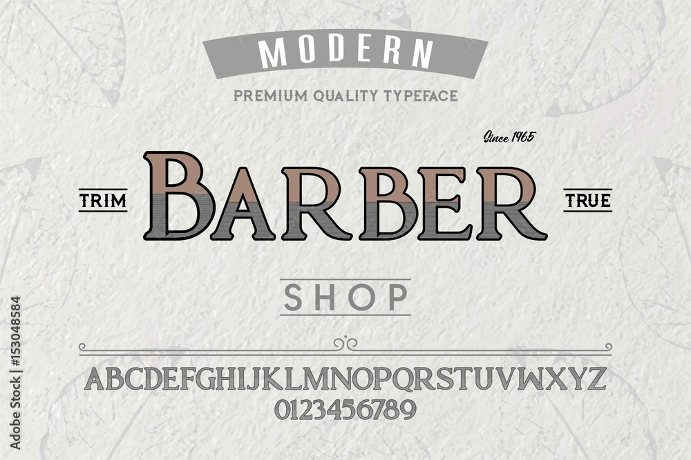 Font.Alphabet.Script.Typeface.Label.Barber Shop typeface.For labels and ...