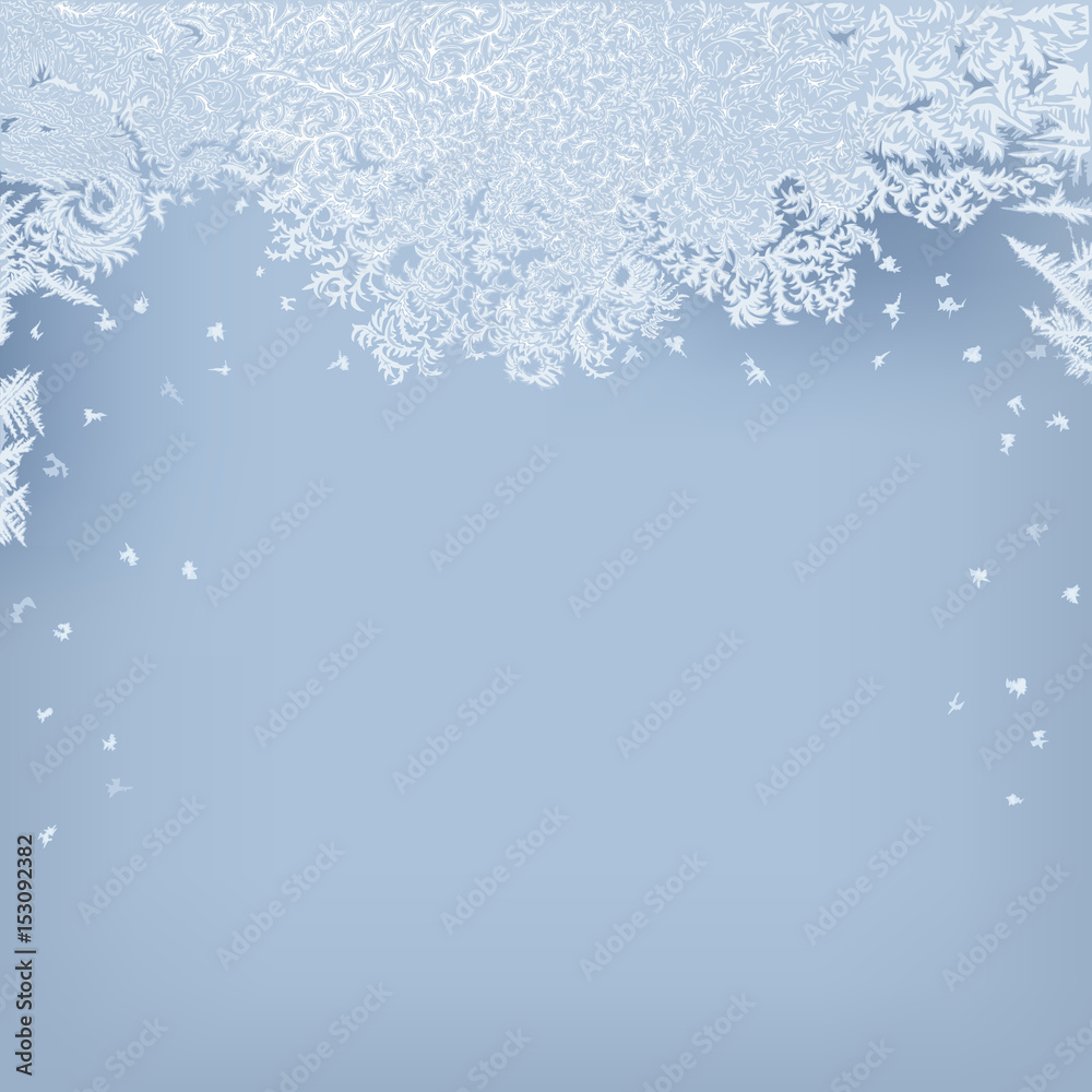 Frosty background. Hand drawn vector illustration of intricate frost ...