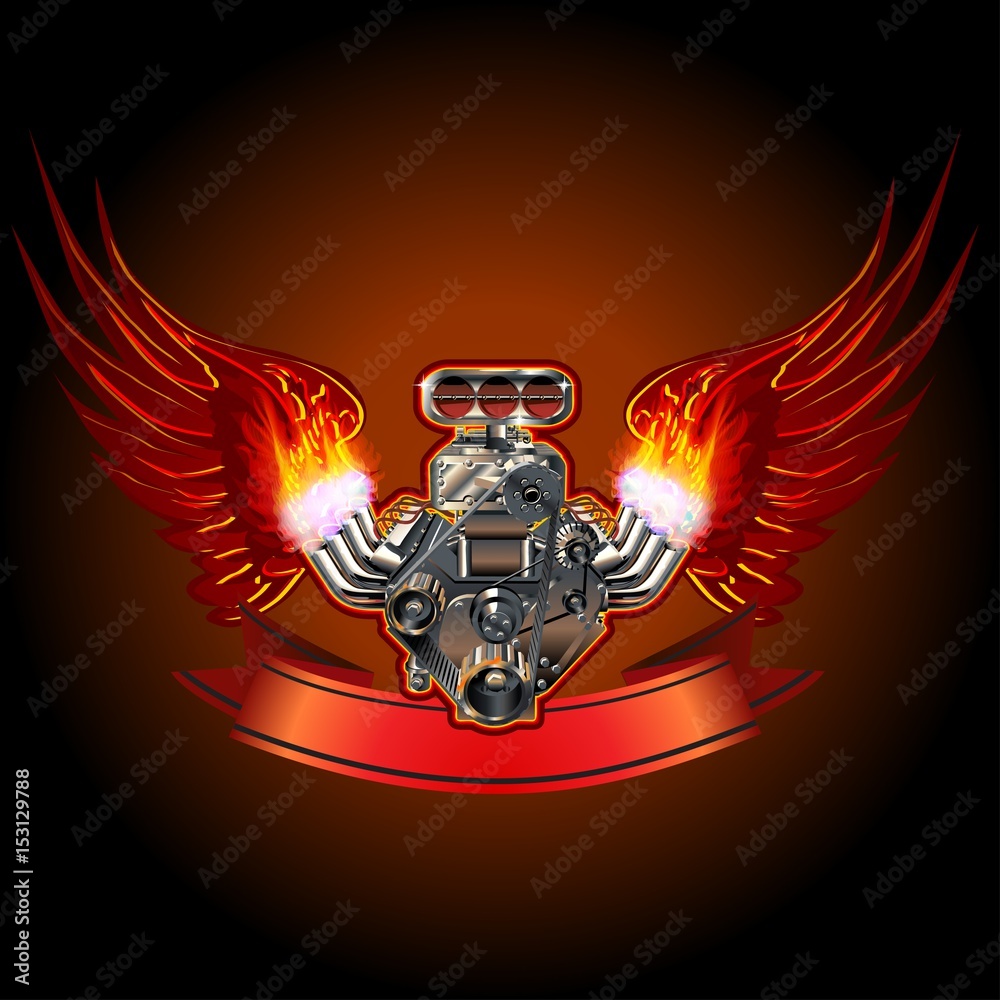 Vektorová grafika „Turbo Engine with Wings. Available EPS-10 vector ...