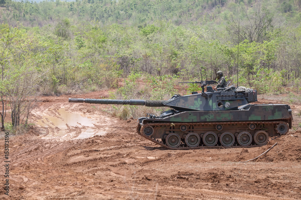 Real ammunition maneuver by using the commando stingray light tank was ...