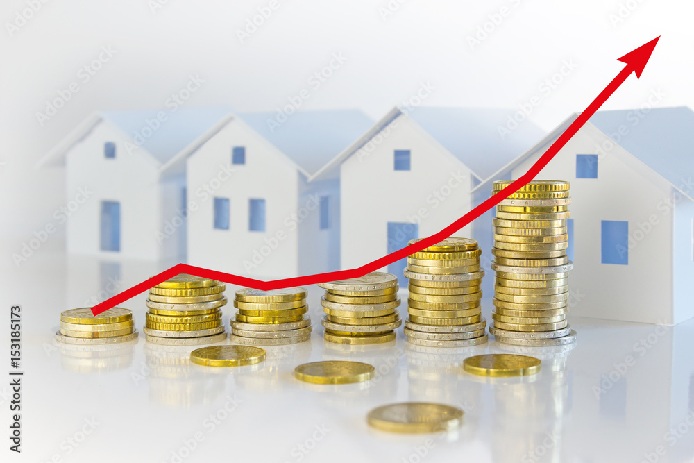 Steigende Preise für Immobilien Stock-Foto | Adobe Stock