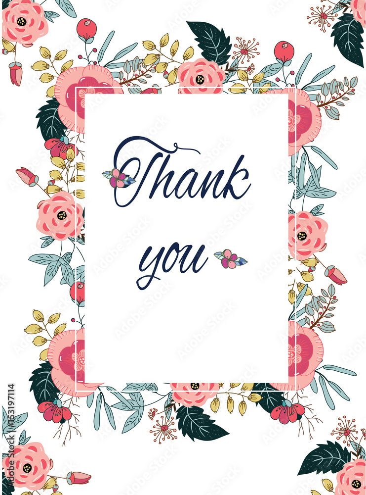 colorful background with flower pattern and the words thank you on ...