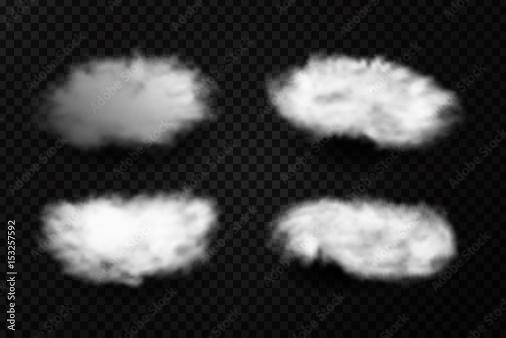 Vector realistic isolated cloud effect on the transparent background ...