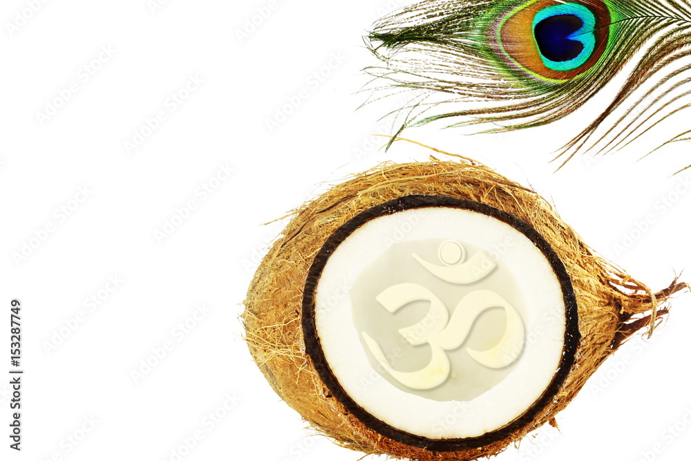 om religious symbols and meditating peace healing related background ...