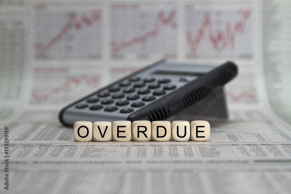 overdue word built with letter cubes Stock Photo | Adobe Stock