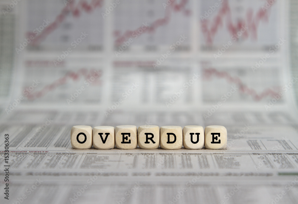 overdue word built with letter cubes Stock Photo | Adobe Stock