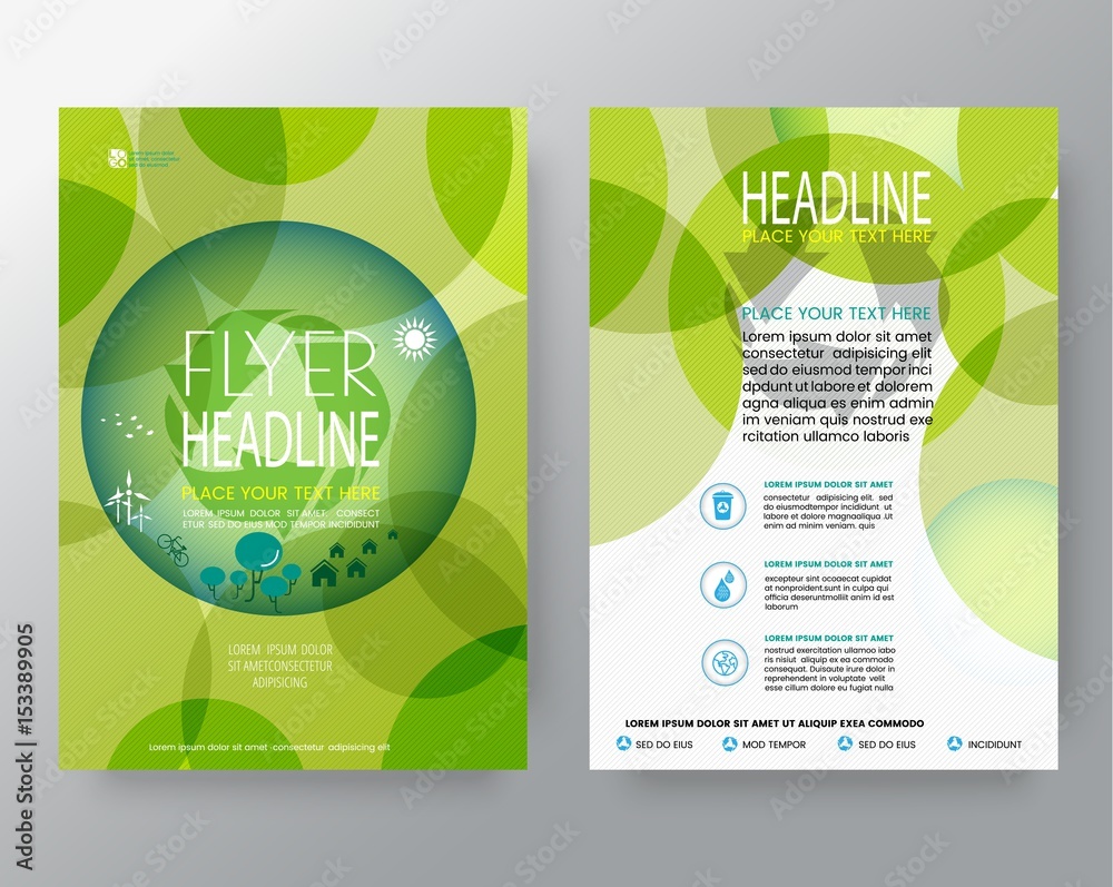 Abstract weather,Pure green world, Brochure Flyer design vector ...