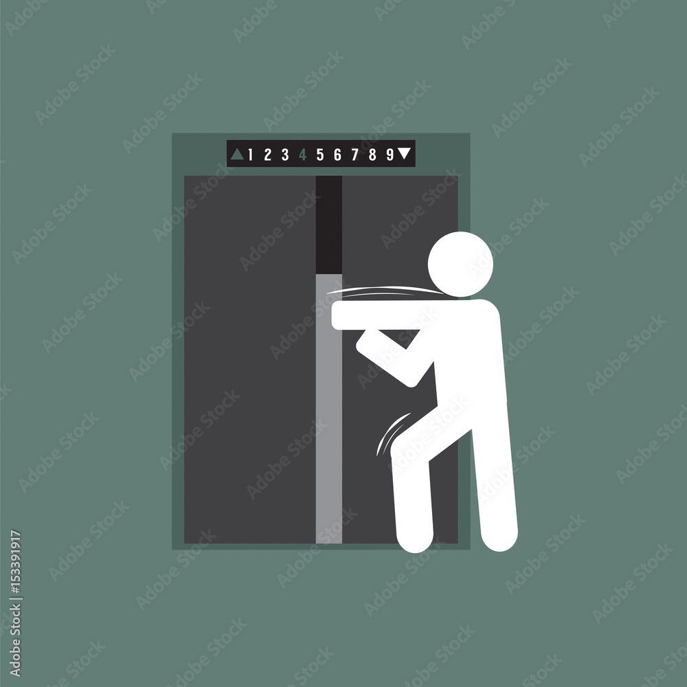 Stuck Elevator Symbol Graphic Symbol Vector Illustration Stock Vector ...