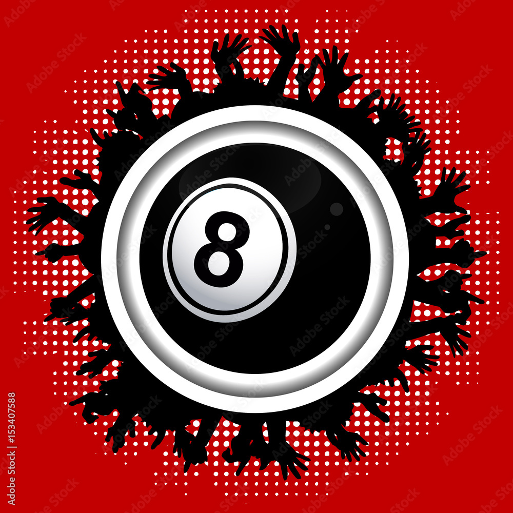 Number eight bingo lottery ball on crowd border Stock Vector | Adobe Stock