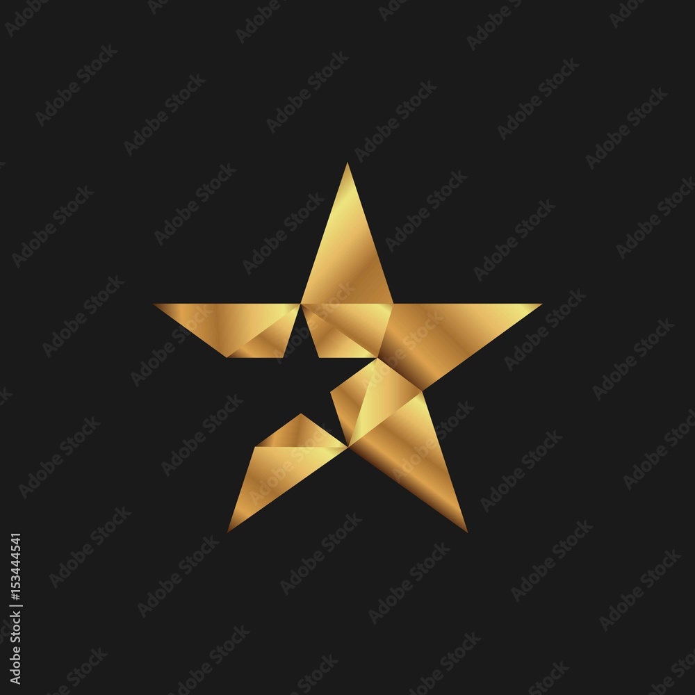 Gold Star Logo Stock Vector | Adobe Stock