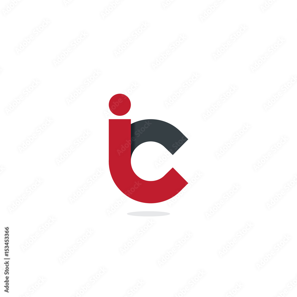 Initial Letter IC Rounded Lowercase Design Logo Stock Vector | Adobe Stock